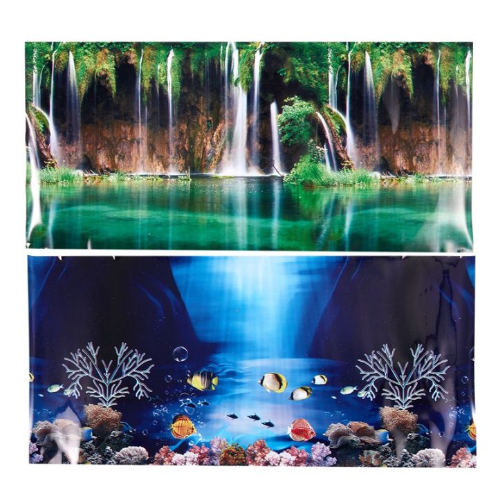 Blue Fresh Sea Background Aquarium Ocean Landscape Poster Fish Tank ...