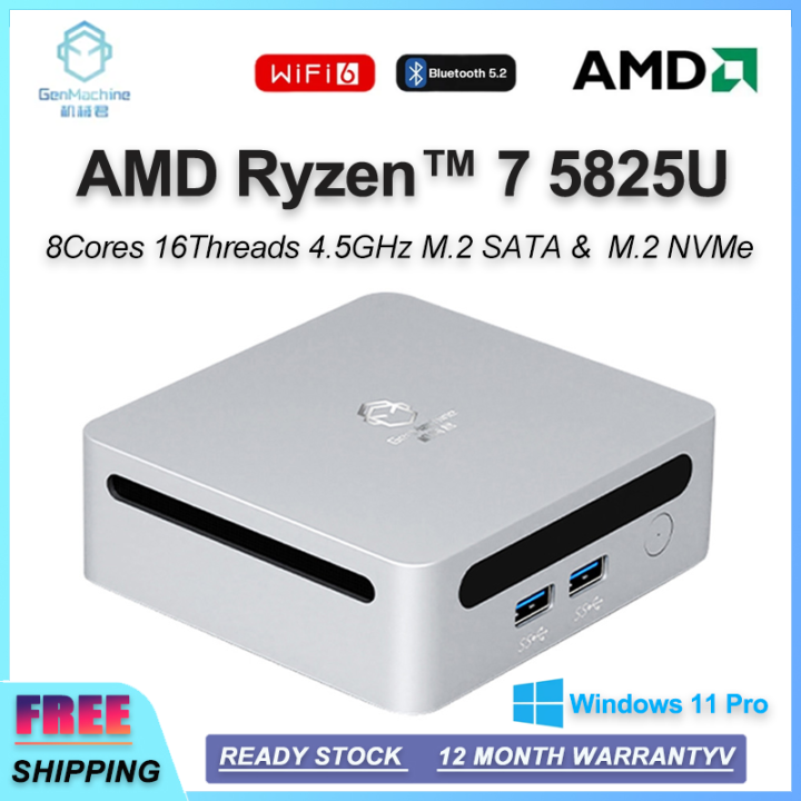 Genmachine MINI PC Ren5000 AMD Ryzen 7 5825U Windows 11 Pro DDR4 ...