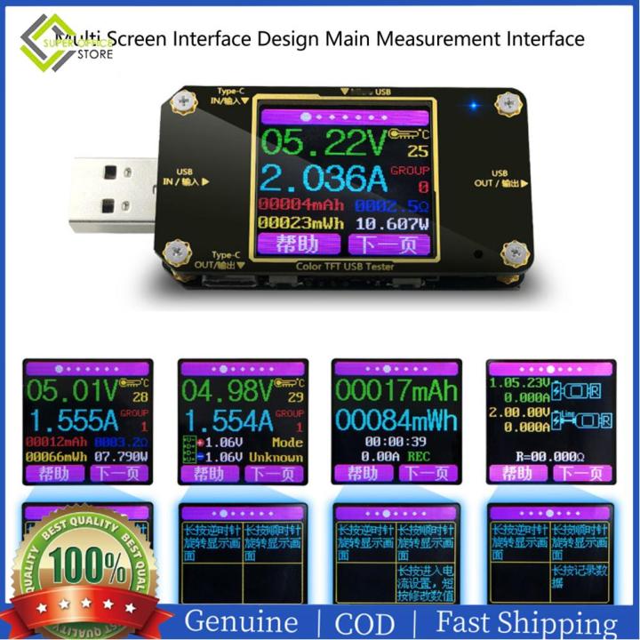 USB Power Tester Voltage Current Meter Load Temp Measuring 4.5-24V 0-3A ...