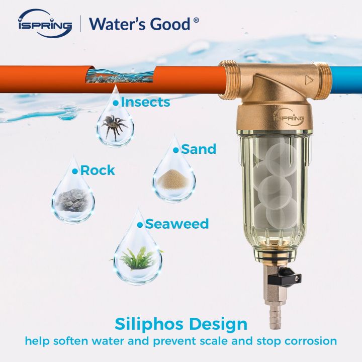 ISpring WSP-50SL Flushable Prefilter Whole House Spin Down Sediment ...