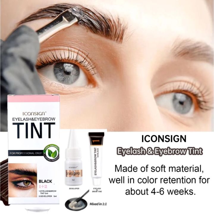 ICONSIGN Eyelash Eyebrow Tint Dye Waterproof BROW Enhancers for Dyeing ...