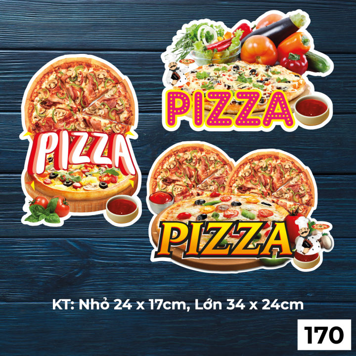 Miếng dán decal PIZZA sticker dán trang trí xe bán nước giải khát, nước ...