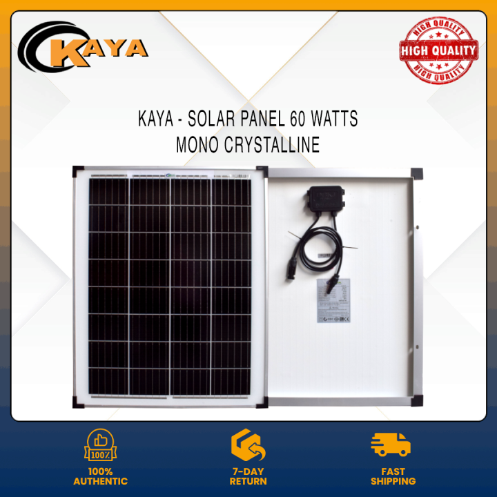 KAYA SOLAR PANEL - 60 Watts Mono Crystalline Solar Panel for Maximum ...