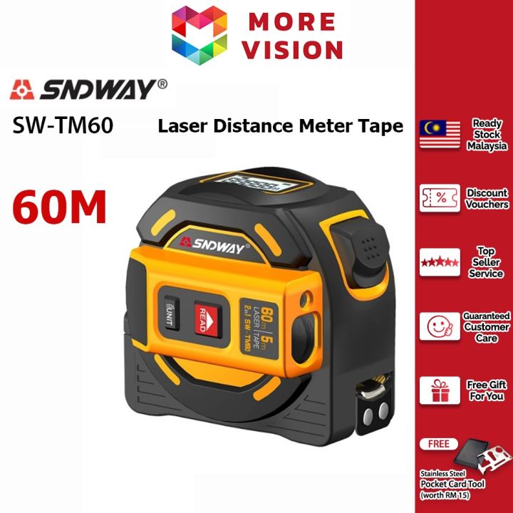 SNDWAY Laser Distance Meter Tape Rangefinder Ruler Measuring Tool 2 in ...