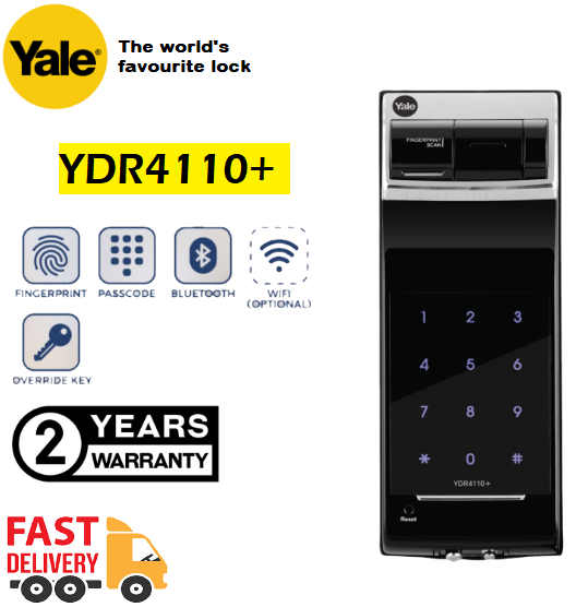 YALE YDR4110+ Digital Door Lock Fingerprint FOR MAIN ENTRANCE Kunci ...