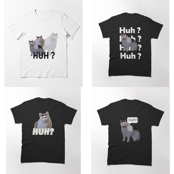 Huh Cat Meme Essential T-Shirt summer shirt | Lazada Singapore