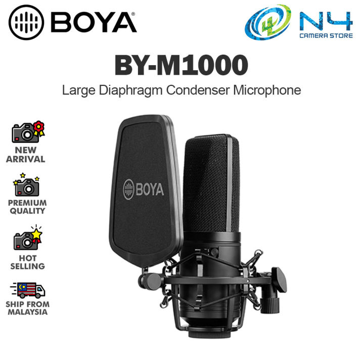 BOYA BY-M1000 Professional Large Diaphragm Condenser Microphone Podcast ...