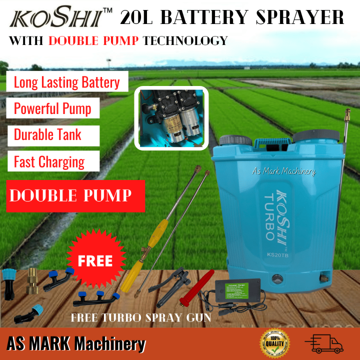 KOSHI KS20TB TURBO 20L Battery Sprayer Disinfectant Sanitize Pam Racun ...