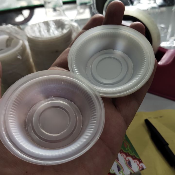 MIKA SAMBAL isi 600pcs putih susu / Pisin sambal / Mika Tray sambel ...