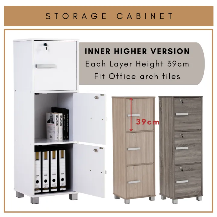 Alora Furniture - NAOMI 3 Door Storage Cabinet with Lock / Almari ...