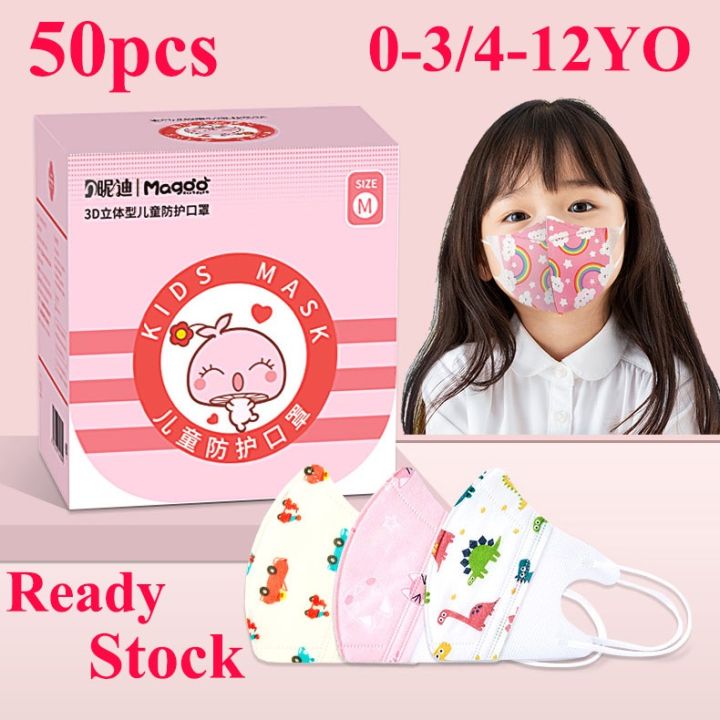 【0-3 Years】50pcs 3D Mask Infant/child Masks Shark Baby Cartoon 3d Kids ...