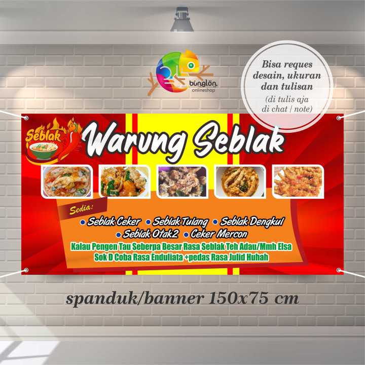 Spanduk Banner 150x75 Cm Spanduk Warung Seblak, Spanduk Sosis Bakar ...