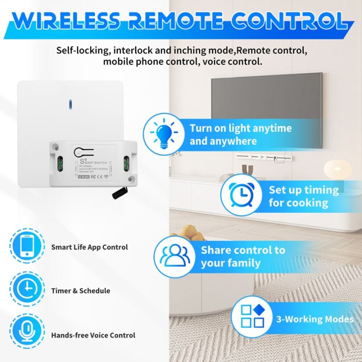 Wireless Smart Light Switch 433MHz Lighting Control Intelligent Switch ...