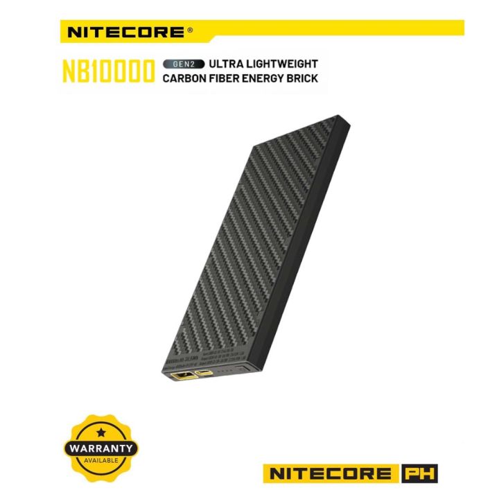 Nitecore NB10000 GEN2 Ultra Lightweight Carbon Fiber 10000mAh Power ...