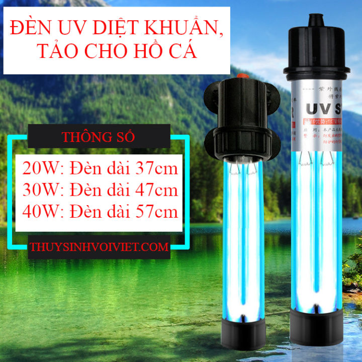 [HCM]Đèn UV đôi bóng diệt khuẩn cho hồ cá CÔNG SUẤT 20,30,40 và 60W ...