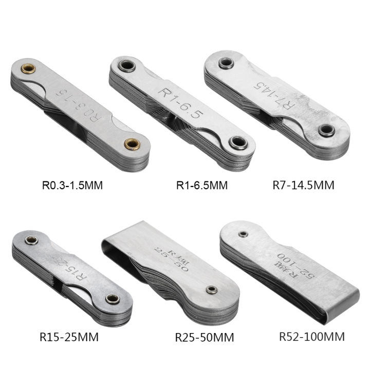 PENGUKUR RADIUS R1-R100 ALAT PENGUKUR FILLET MESIN FEELER METRIK RADIUS ...