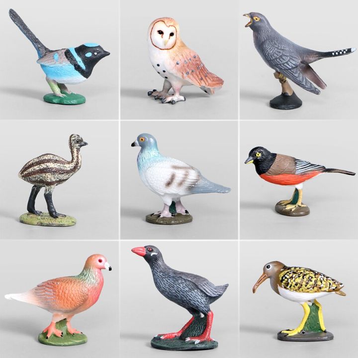 Hand Painted PVC Simulation Figurine Birds Models,Parrot, Pigeon, Eagle ...