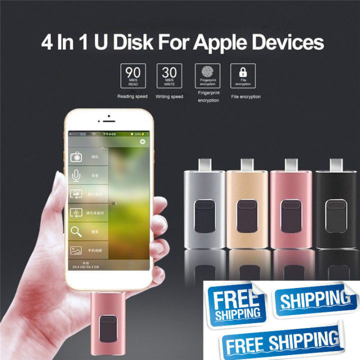 4 In 1 Pendrive 64GB Type-C OTG 128GB USB Flash Drive 256GB Flash Drive ...