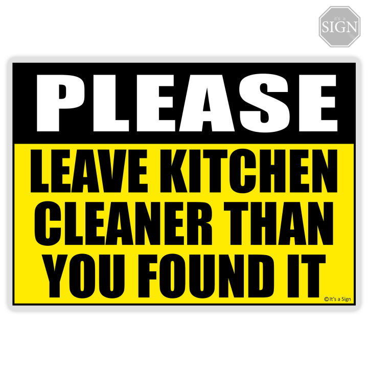 Leave Kitchen Clean Sign - Laminated Signage - A4 Size | Lazada PH