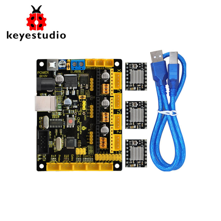 Keyestudio Cnc V0.9a Board3pcs 4988ไดร์เวอร์พร้อมแผงระบายความร้อนสาย ...