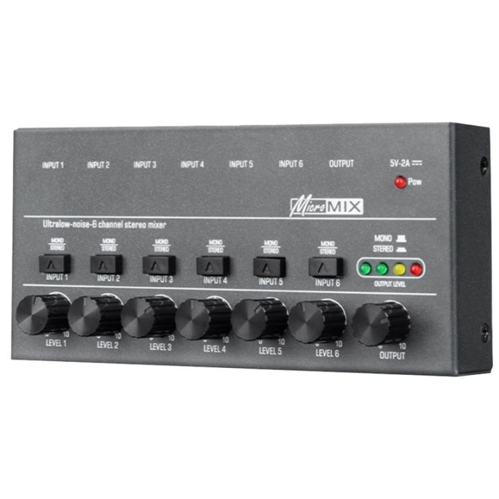 KTV 6 Channel Professional Stereo Sound Mixer Ultra Low Noise 6 Channel ...