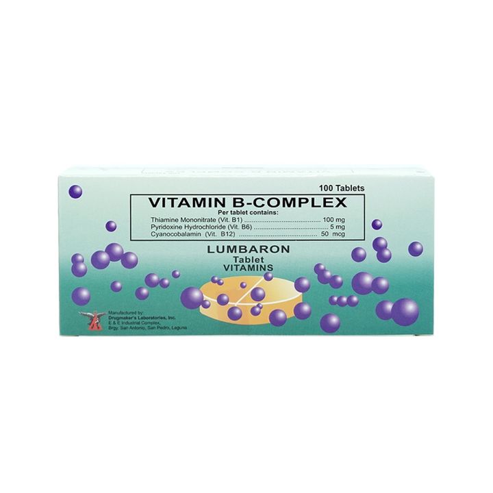 Lumbaron Vitamin B-Complex 100mg/5mg/50mcg Tablets (10 pcs/pack ...