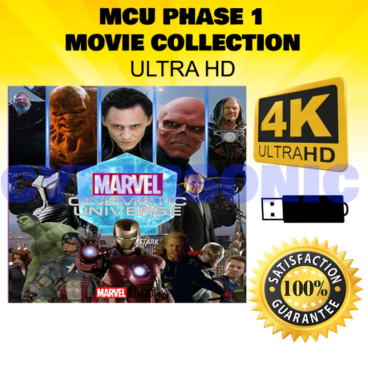 MCU Infinity Saga Phase 1 Movie Collection 4K Quality USB Flash Drive ...