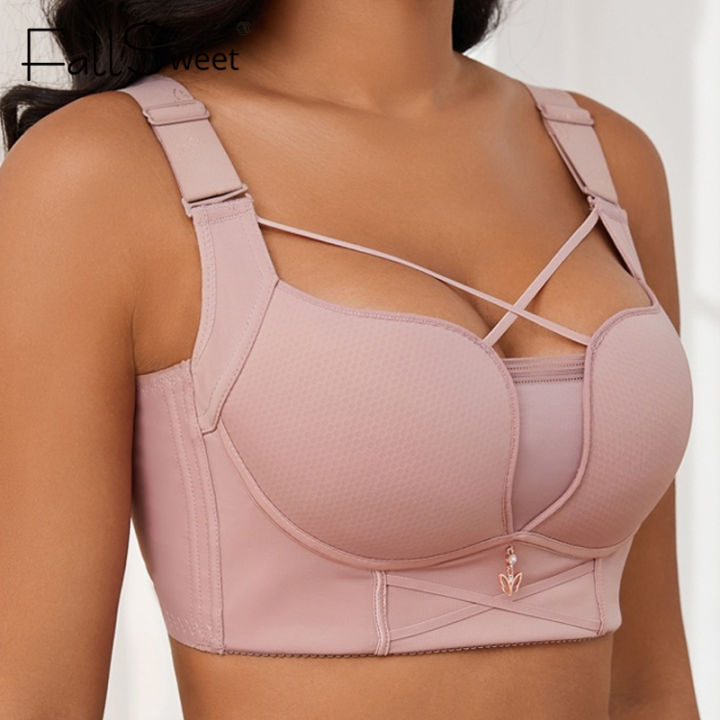 Fallsweet 34 52 Cde Plus Size Minimizer Bra For Women Criss Cross Push