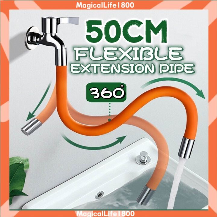 Silicone 50cm Adjustable Flexible 360 Extender Pipe Free Bending ...