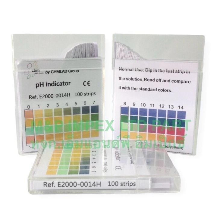 CHM™ ชุดทดสอบค่า pH 0-14, (pH Test Strips, 4 pad), 100 แผ่น/กล่อง ...