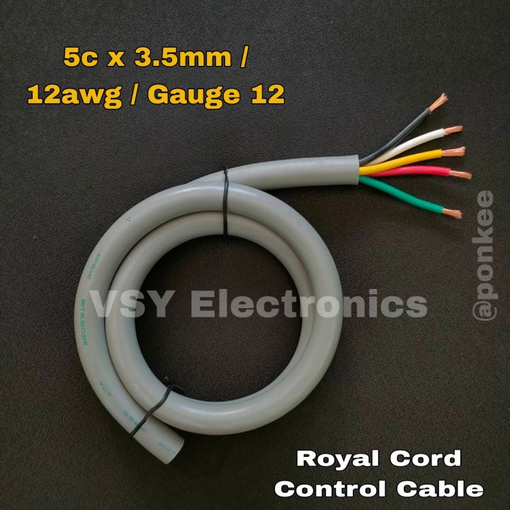 5c x 3.5mm 12awg Gauge 12 600v Royal Cord Control Cable Made in Japan Mitsuboshi Soft Pure ...