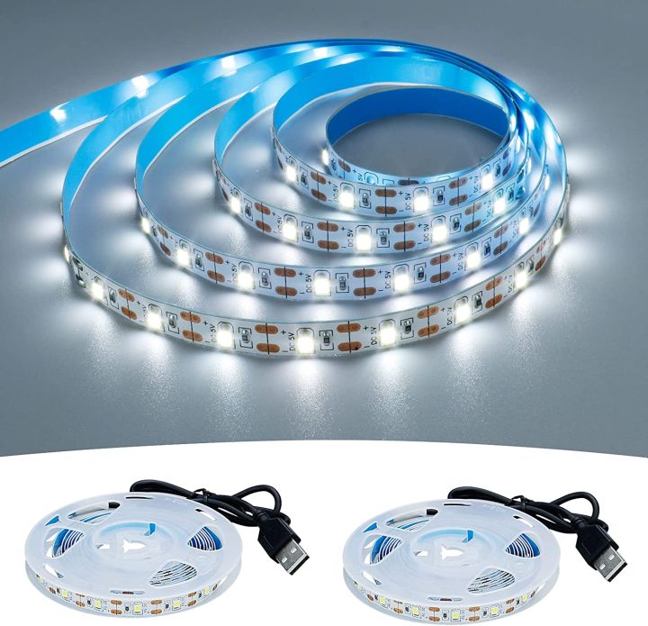 TV Back Light Warm White Lamp belt Cuttable White LED Strip Lights USB ...