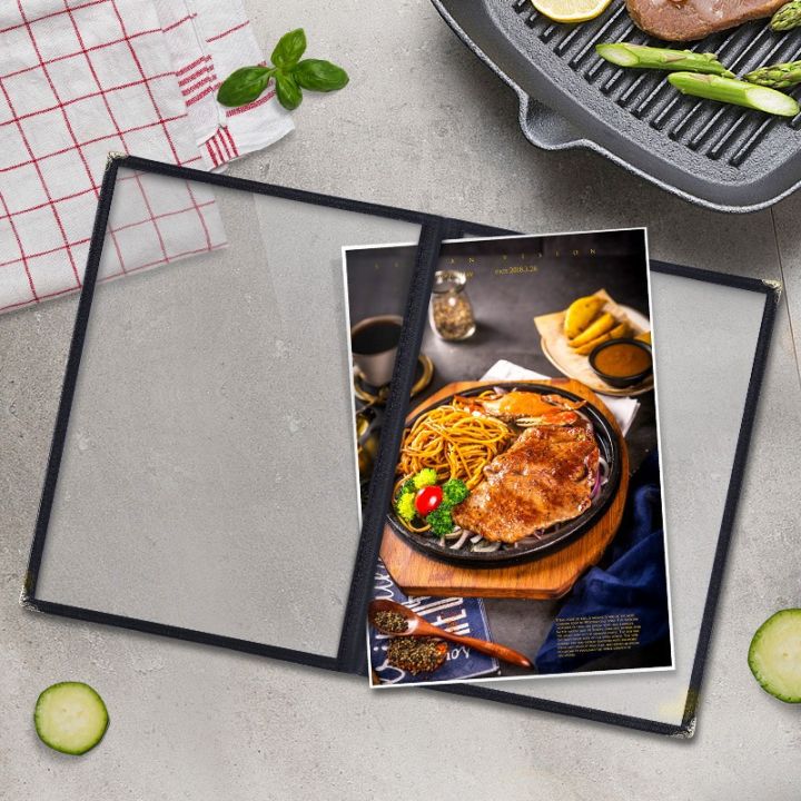 4/6/8/10page A4 Buku Menu Restoran Kulit Cover Pelindung Menu Cover ...