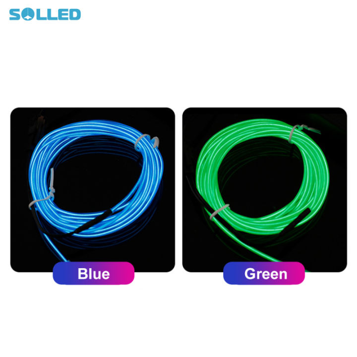 EL Wire Battery Powered 16.4ft / 5m 3V Light Strip Illumination Neon ...