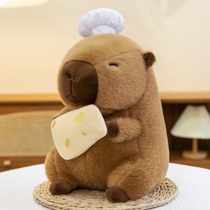 QOIDHSDKMI Baking Capybara Plush Doll Pot Shovel Bread Capybara Plush Toy Creative Cheese ...