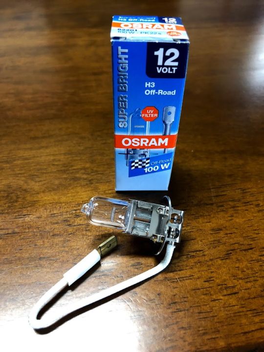 หลอดฮาโลเจน Halogen H3 12V 100W Super Bright Premium (ตัววัตต์สูง สว่าง ...