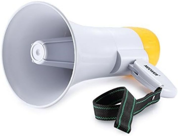 Portable 10 Watt Handheld Megaphone/Bullhorn with Siren, Voice Recorder ...