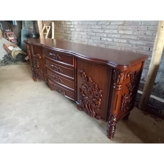 Buffet TV Bahan Kayu Jati Ukuran 2 Meter | Lazada Indonesia