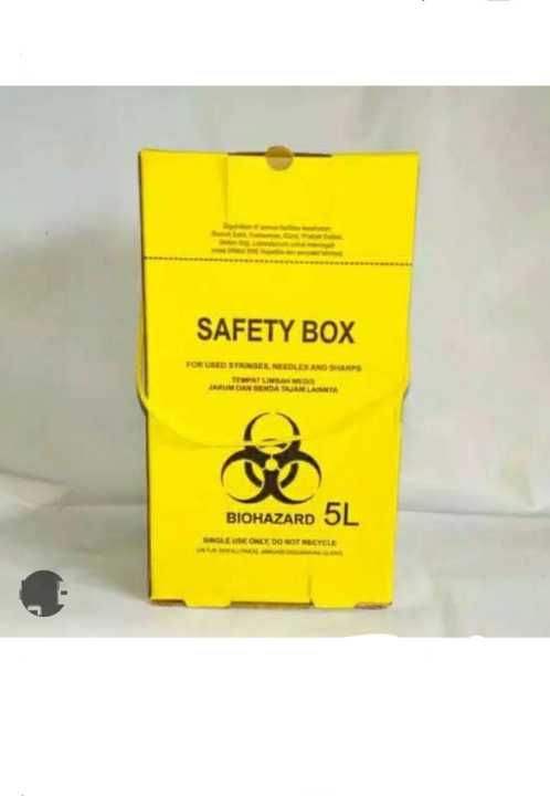 Safety box 5 liter / sampah medis / biohazard | Lazada Indonesia