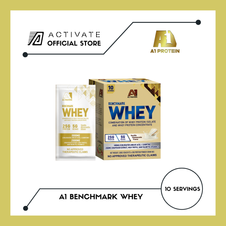 A1 Protein Benchmark Whey- 10 sachets, 25g of protein per serving ...