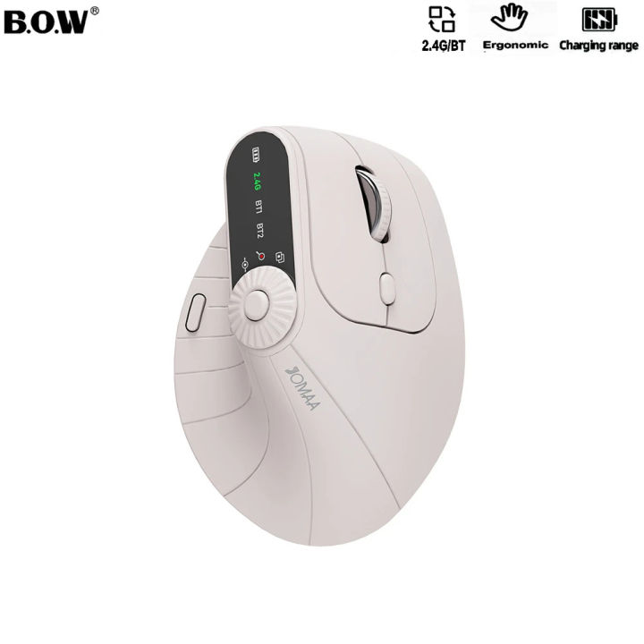 Ergonomic Wireless Bluetooth Mouse With Function Adjustment Knob 2.4G ...