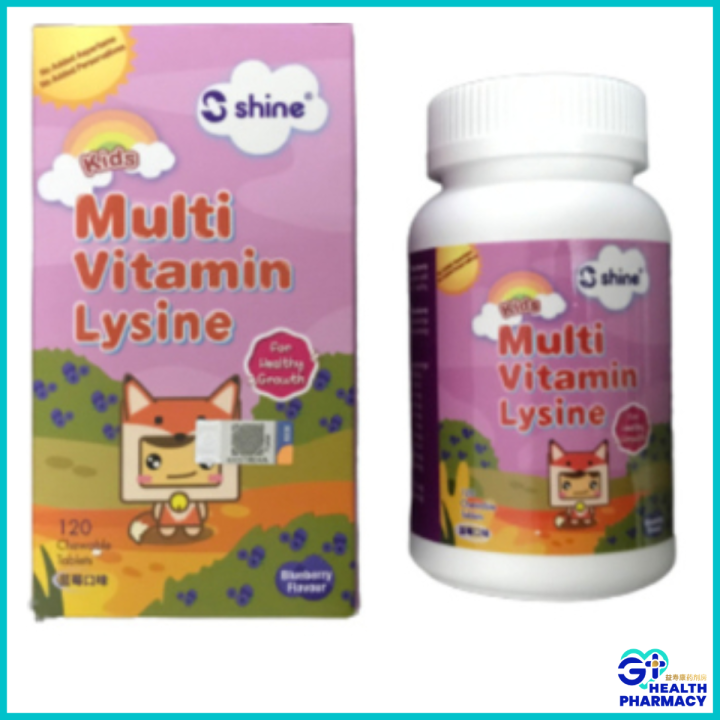 SHINE KIDS MULTIVITAMIN LYSINE 120'S (BLUEBERRY FLAVOUR) | Lazada