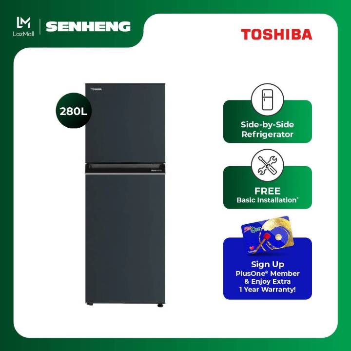 Toshiba 280L 2 Door Inverter Fridge / Refrigerator with Multi Air Flow ...
