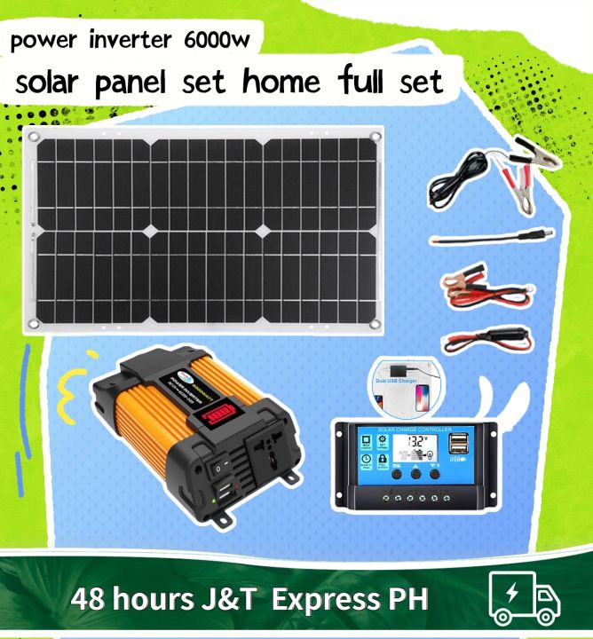 Solar Panel with inverter battery complete set 6000W inverter DC 18V to ...
