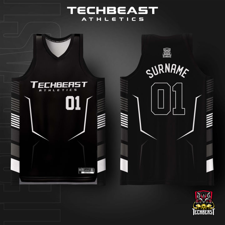Jetblack Full Sublimation Basketball Jersey Techbeast ( CUSTOM NAME + NUMBER ) | Lazada PH