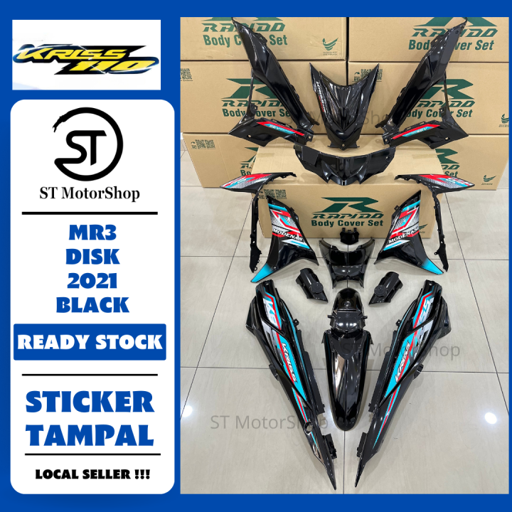 MODENAS Kriss 110 Mr3 Disk 2021 Black Red Blue Cover Set RAPIDO Coverset Sticker Tampal Siap ...