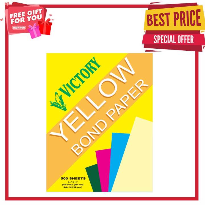 "VICTORY" Colored Bond Paper YELLOW / VICTORY Spectra Colored Woodfree ...
