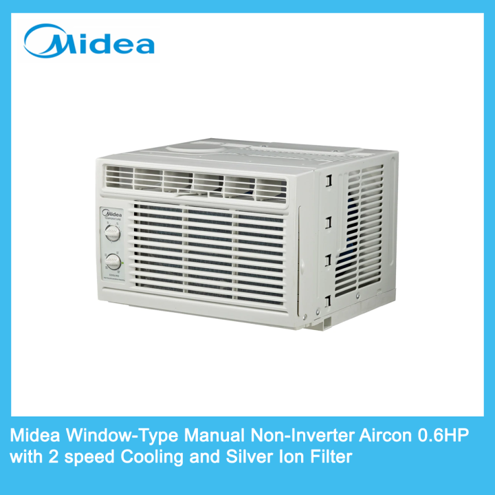 Midea Window-Type Manual Non-Inverter Aircon 0.6HP with 2 speed Cooling ...