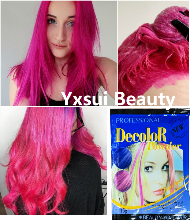 Hot Pink - -Decolor Powder Hair Dye Li High Nutrition Color Bleaching ...