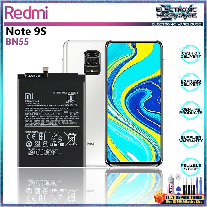 Battery for Redmi Note 9S Model BN55 5020mAh Capacity | Lazada PH